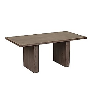 GIA 70" L Double Pedestal Dining Table for 6, Rectangular Farmhouse Wood Long Kitchen Table, Heavy Duty Large Dinner Table with Melamine Finish, 125 lbs, Vintage Earthy Walnut