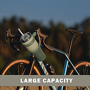 ZLINS 40 oz Tumbler with Handle Lid and Straw, Vacuum Insulated Cup, Leak Proof Stainless Steel Coffee Travel Mug, Reusable, Keeps Cold or Hot for Hours(Green Ombre)