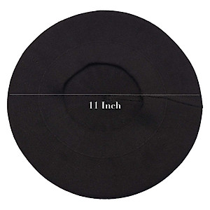 Sydbecs Cashmere Beret Hats for Women Girls, Reversible French Berets Hat Solid Color Style (Black)