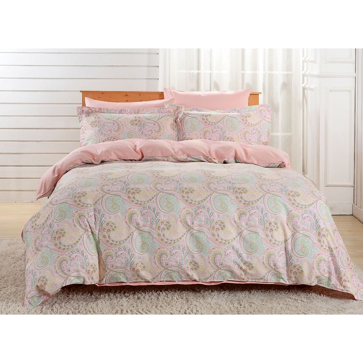 DM622Q Duvet Cover 6 PC Sheets Set, Dolce Mela Corfu Bedding Set