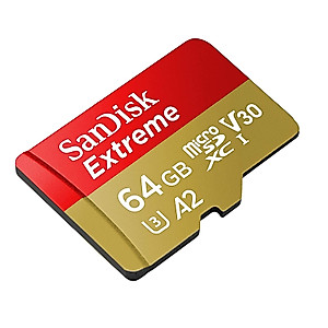 SanDisk Micro Extreme 64GB Memory Card (Five Pack) for DJI Air 2S Drone (SDSQXAH-064G-GN6MN) Bundle with (1) Everything But Stromboli MicroSD Card Reader