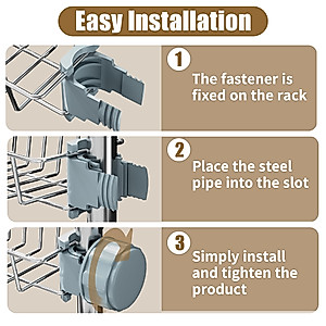 Aexbxoa Kitchen Sink Faucet Organizer, Sponge Holder for Kitchen Sink, Adjustable Detachable Stainless Steel Faucet Rack for Bathroom, Scrubbers, Soap