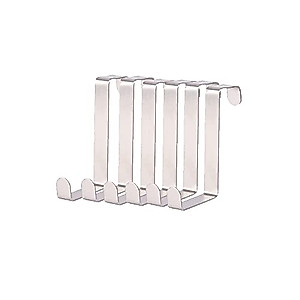 6 Pieces Stainless Steel Single Hook Baseball Caps Rack for Door Mounted Waterproof Stick on Hooks Strong & Durable Towel Rack Organizer Holder Racks