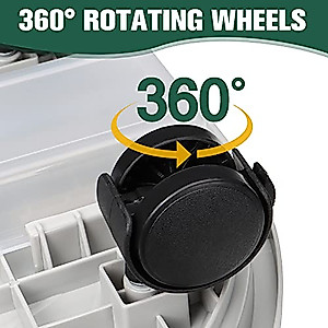 Tongzhi 3pcs 13inch Plant Caddy with Built-in Water Container and 4 Wheels, Garden Rolling Planter Trolley with Wheels, Plant Stand with 2 Lockable Wheels, Load Capacity 130 lbs