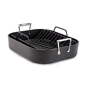 All-Clad HA1 Hard Anodized Nonstick Roaster and Nonstick Rack 13 x 16 Inch Roaster Pan, Pots and Pans, Cookware
