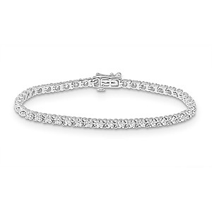 ARAIYA FINE JEWELRY 14K White Gold Natural Diamond Tennis Bracelet (2 cttw, I-J Color, I2-I3 Clarity), 7"