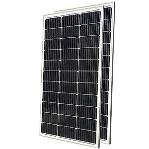 WindyNation 2pcs 100 Watt 12 Volt Monocrystalline Solar Panel Battery Charger for RV, Boat, Cabin, Off-Grid Applications