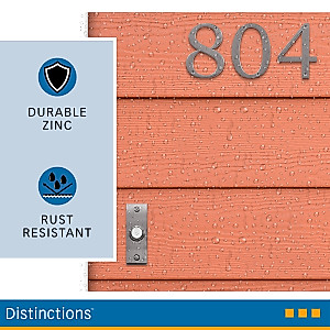 Distinctions by Hillman 843325 4-Inch Brushed Nickel Flush-Mount House Number 5, 1 Count (Pack of 1)