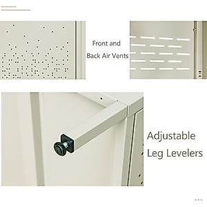 CJF Metal Storage Cabinet, Wardrobe Armoire Closet with Hanging Rod for Bedroom/Laundry Room