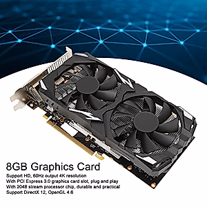 AMD Radeon RX 580 8GB GDDR5 256bit Gaming Graphics Card 8K 7000MHz 16 PCI Express 3.0 Video Card with Dual Cooling Fans, DP/HDML/DVI (2048SP Versions)