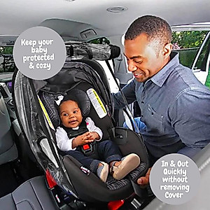 YAZZI & Co. Car Seat Rain Covers, EVA Food Grade Material, Well Ventilated, Universal Car Seat Cover for Babies, Waterproof, Windproof, Quick Access Double Zipper Opening