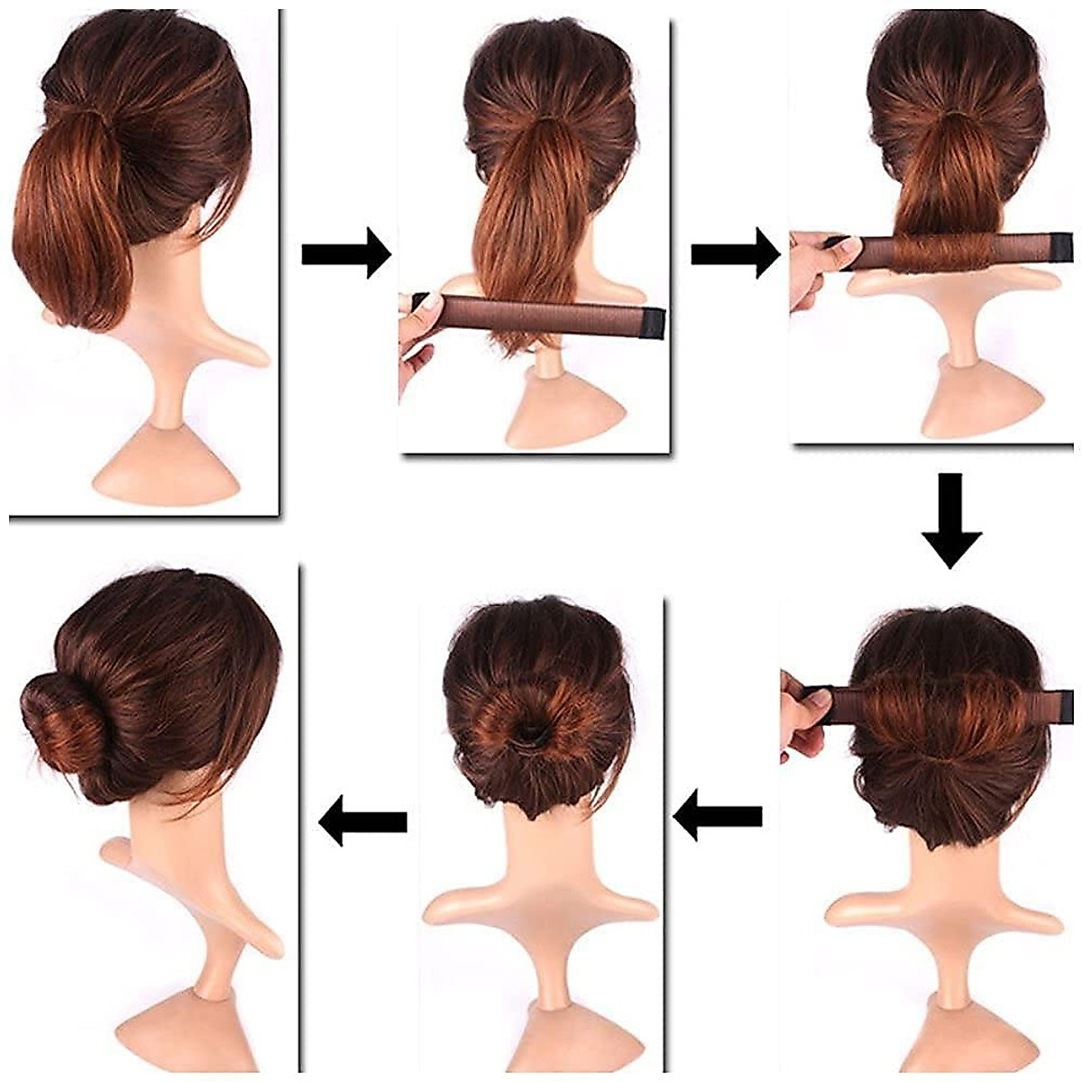 3 Pcs Magic Hair Bun Maker, Donut Bun Maker for Hair, DIY French Twist Bun Shaper Maker Hair Tools for Girls Women Kids