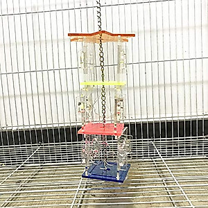 OFLAO Bird Foraging Toys,Creative Parrot Feeder Box,Hanging Treat Foraging Toy for Anchovies,Parakeets,Cockatiel,Conure,Mynah,Macow