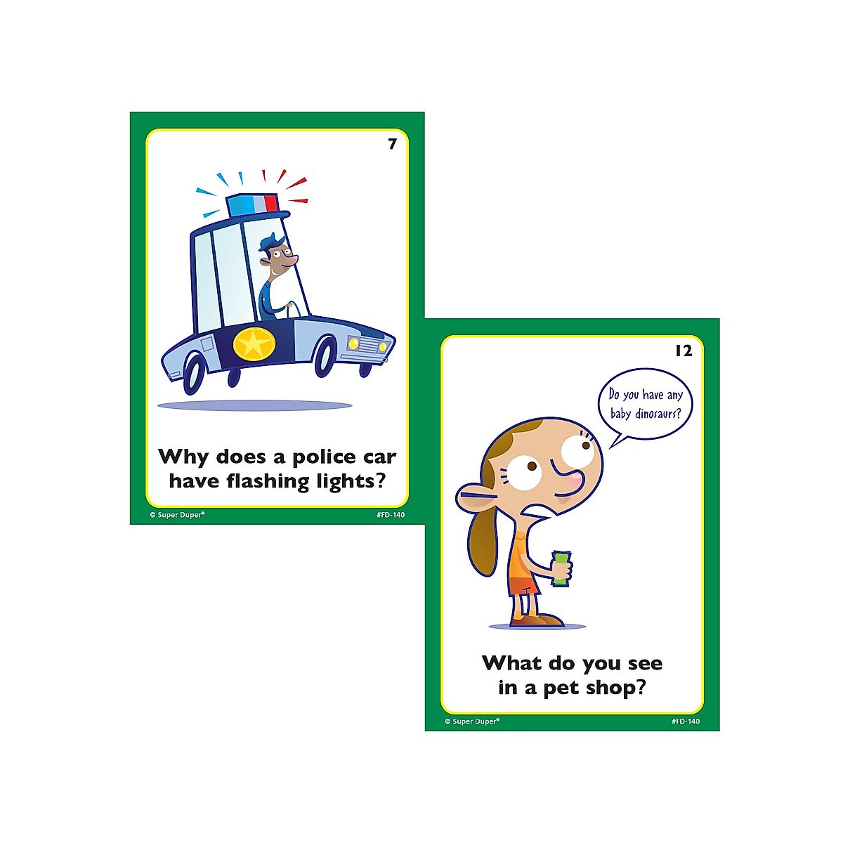 Super Duper Publications | WH Questions in The Community Fun Deck Flash Cards | Who, What, Where, When, Why Basic and Personal Questions | Educational Learning Resource for Children