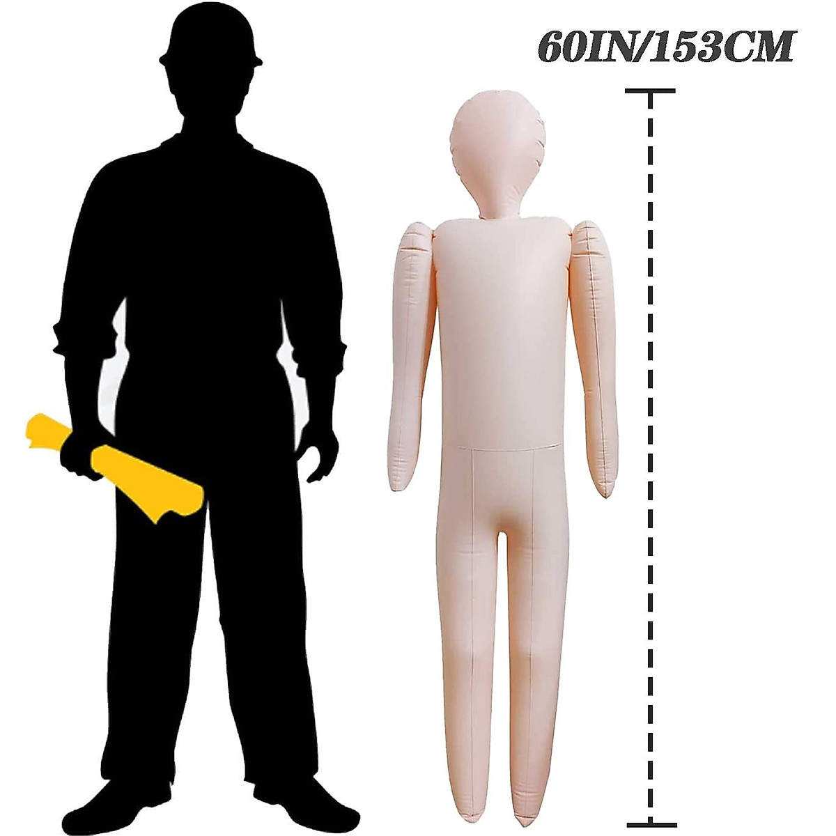 60" Full Size Inflatable Body Mannequin DIY Halloween Decorations Cosplay Props inflatable dummy Perfect to Dress up &Costume Display for Yard Patio House Decor(Appearance Patent Product)