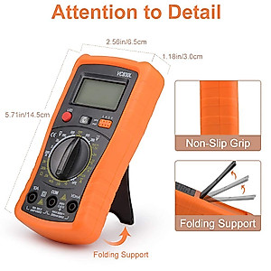 Digital Multimeter Pocket Clamp Multimeters Multi Tester Voltmeter Ammeter Ohmmeter AC/DC Ohm Volt Amp and Diode Voltage Electrical Tester Meter with Backlight LCD,Home Professional Use Automotive,etc