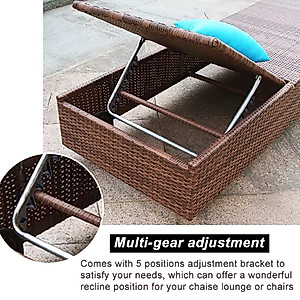 AHANDMAKER 4 Pcs Adjustment Brackets for Chaise, 5 Position Back Support Adjuster for Outdoor Patio Lounge, Plastic Hook Hangers, Vertical Hook Rack for Recliner Parts Replacement, Black