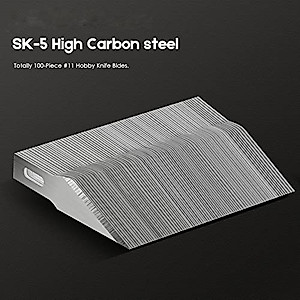 ISHEY 100-Piece Utility Knife Blades, Utility Knife Replacement Blades, Perfect for Scrapbooking, Cutting Fabric, Stencils, Wood Carving, Model Projects (100)