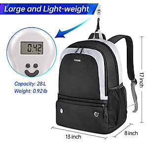 YOREPEK Pickleball Bag Backpack with Shoe Compartment, Fence Hook for Men Women, Large Capacity Pickleball Paddle Bags Hold Paddles, Pickleballs, Clothes Shoes and Pickleball Accessories, Bag Only