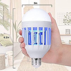 Bug Zapper Light Bulb, 2 in 1 Mosquitoes Killer Lamp Led Electronic Insect & Fly Killer, Porch Light for Entryway, Doorway, Corridor, Balcony and Patio