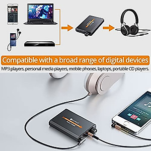 Neoteck Portable 3.5mm Headphone Amplifier Two-Stage Gain Switch, 16-150 Ohm, Aluminum Matte Surface