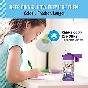 THERMOS FUNTAINER 12 Ounce Stainless Steel Vacuum Insulated Kids Straw Bottle, Encanto