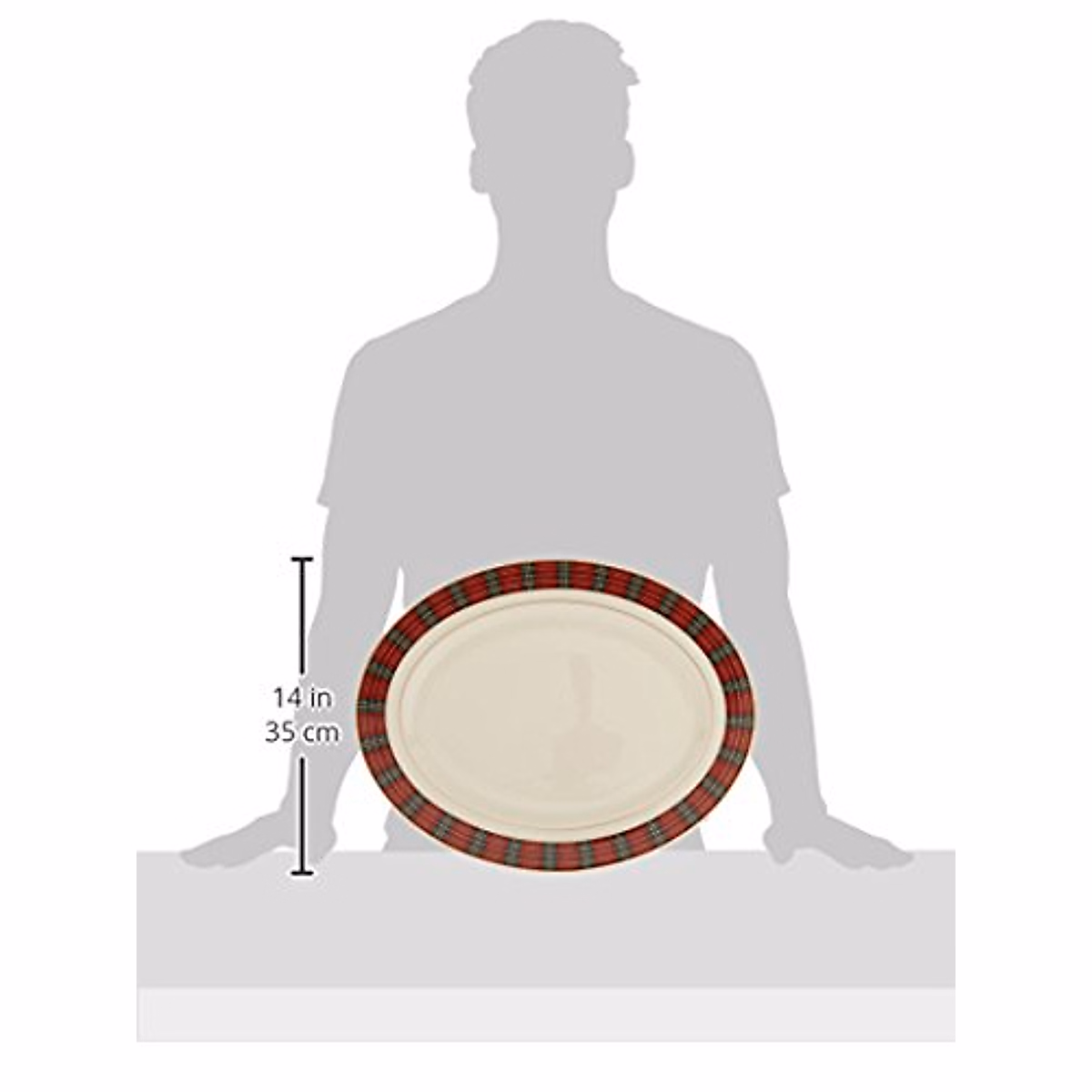 Lenox Winter Greetings Plaid Oval Platter