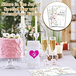 OXRUN Bridal Shower Invitations, 25 Colorful Wildflower Invites with Envelopes for Bridal Shower Reception Engagement Party, Floral Wedding Cards - B05