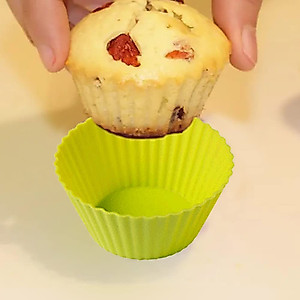 36 Pcs Silicone Cupcake Baking Cups, AIFUDA Reusable Mini Cake Cups Liners Mold Nonstick Muffin Donut Pan, 9 Shapes