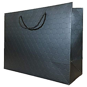 MODEENI Large Black Gift Bags with Handles for Presents 13x5x10 Luxury Boutique Bags 12 Pack Black Paper Shopping Bag
