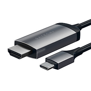 Satechi Aluminum USB C to HDMI Cable 4K @ 60Hz – USB C to HDMI Capable – Compatible with iMac Pro, iMac, Mac Mini, MacBook Pro/Air, Windows, PC, Laptop and More - Space Gray
