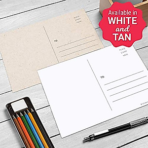 321Done Blank Postcards for Mailing (Set of 50) 4" x 6" Plain White Blank Post Card Addressing, Create Your Own for Kids, Thick Heavy Duty Index Cards - Made in USA