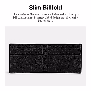 Coach Slim Billfold in Cross Grain Leather, Black, One Size