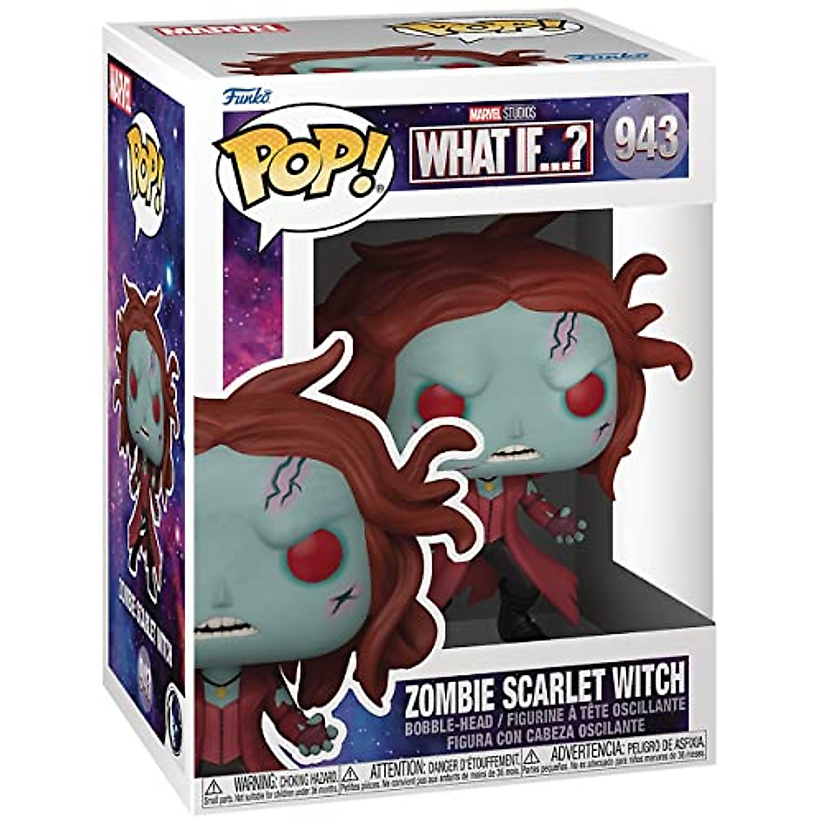 POP Marvel: What If? - Zombie Scarlet Witch Funko Pop! Vinyl Figure (Bundled with Compatible Pop Box Protector Case), Multicolored, 3.75 inches