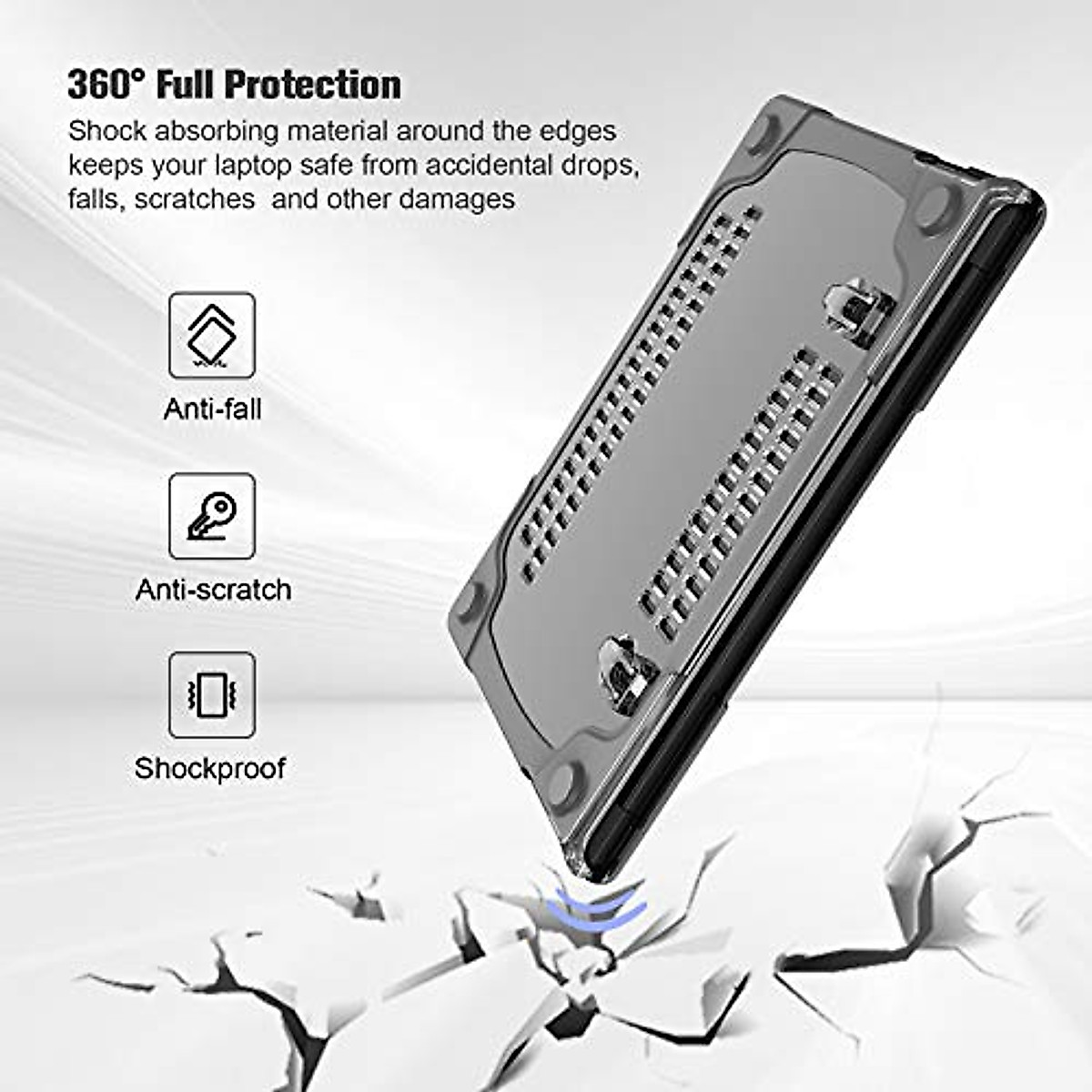 ProCase Protective Case for 13.5" Microsoft Surface Laptop 5/4/3/2 with Alcantara Palm Rest, Heavy Duty Slim Hard Shell Cover with Foldable Kickstands -Grey