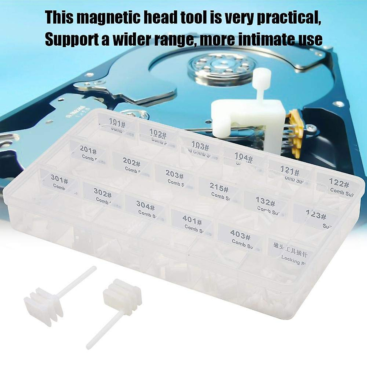 Yoidesu 60PCS Hard Drive Repair Head Replacement Tools,Magnetic Head Change Kit for 2.5/3.5 inch Hard Drive,HDD Head Comb Tool Kit Have Good Synchronization for Data Recovery Operations