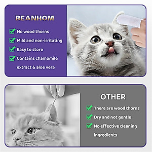 Dog Ear wipes Finger - Ear Finger Wipes for Dogs & Cats - Pet Ear Cleaning Finger Wipes - Sooths & Deodorizes, Prevent Ear Itch & Inflammation – Fresh Coconut Scent, All Natural Ingredients - 60 Count