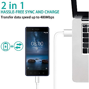 MATEIN Micro USB Cable, 10 FT 3 Pack Extra Long Sturdy Android Charger Cable, Fast Charging Cable Cord Fit for PS4 Controller, Android, Samsung Galaxy S7 J3 J7, Xbox, White