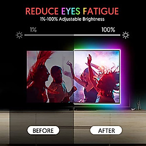 TV LED Backlights, 9.8FT Smart LED Lights for Behind TV with Music Sync 16 Million Colors Changing RGB Strip Lights Compatible with Alexa Google Home for 40-60 inch TVs, WiFi APP Control
