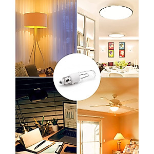 4 Pack JDE11 Bulb,120V 100W Halogen Candelabra Bulbs,T4 Mini Base JD E11 Bulb ,Dimmable 2700K Warm White（Replacement E11 LED bulb）,for Chandeliers,Candelabra,Ceiling Fan, Table Lamps, Cabinet Lighting