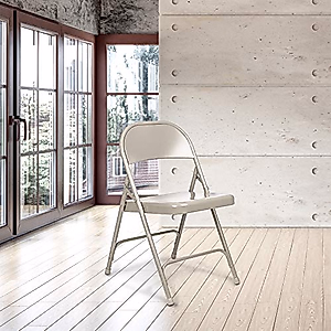 OEF Furnishings (4 Pack), Grey Heavy Duty Steel Folding Chair