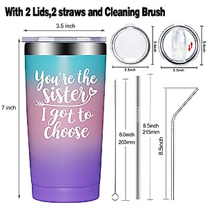 Fufandi Gifts for Best Friend - Best Friend Birthday Gifts for Women - Friendship Christmas Gifts for Female Friend - Gifts for Sister from Sister - You're the Sister I Got to Choose Tumbler