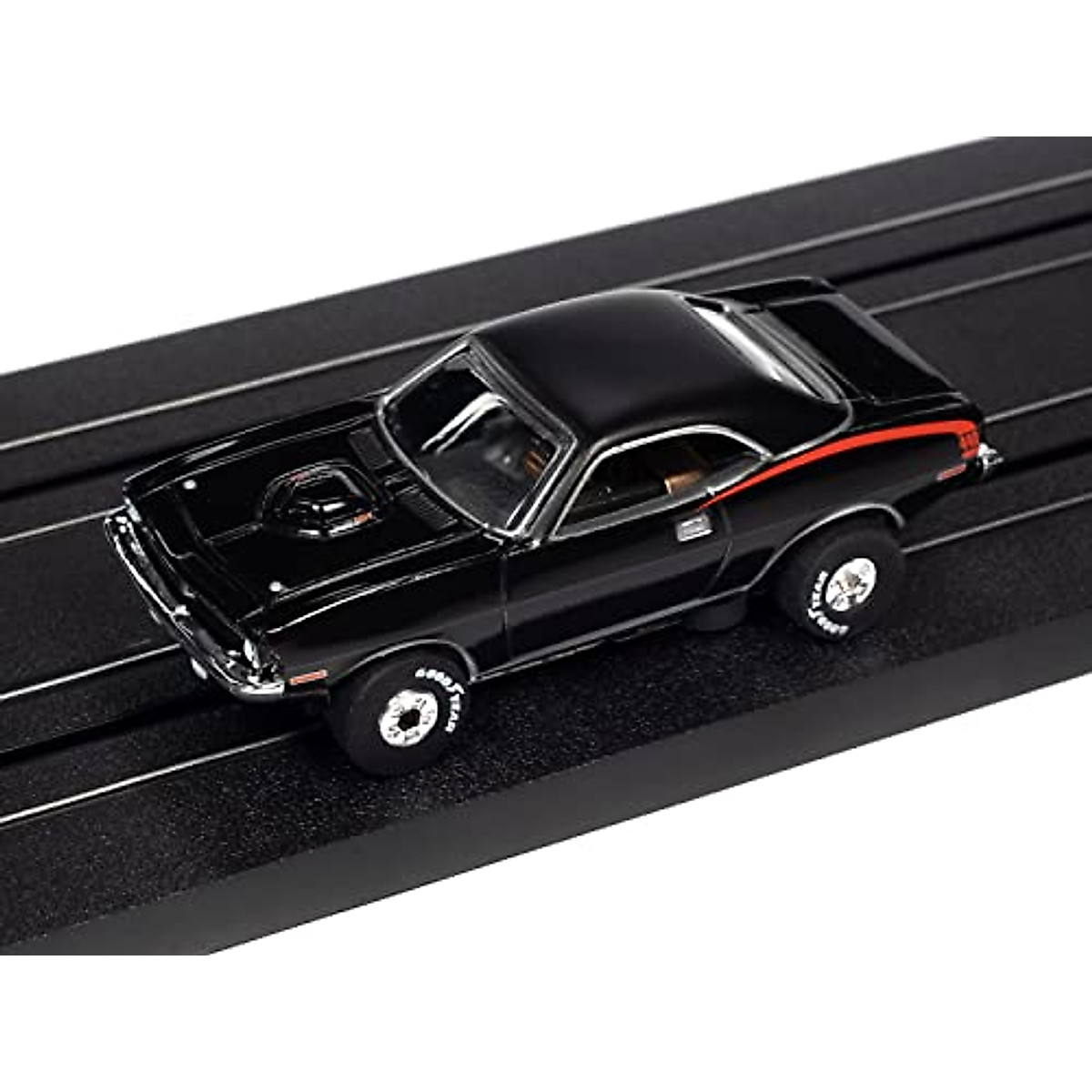 Auto World Thunderjet OK Used Cars 1970 Plymouth Cuda (Black) HO Scale Slot Car