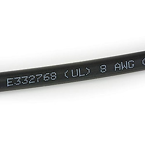 TEMCo 8 AWG/Gauge Solar Cable - Made in The USA 80 Feet Black (Variety of Lengths Available)