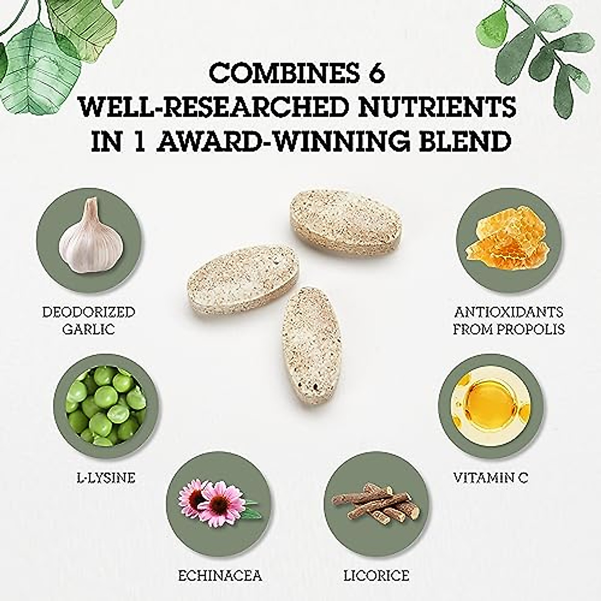 Quantum Health SuperLysine+ Advanced Formula Immune Support Supplement Lysine 1500 mg, Vitamin C Echinacea Licorice Bee Propolis & Odorless Garlic Daily Wellness Blend for Women & Men - 90 Tablets