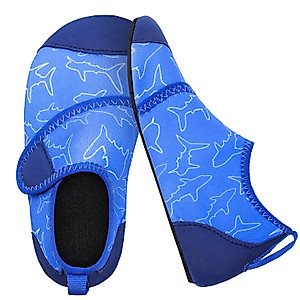 Kids Boys Girls Toddler Water Shoes Barefoot Quick Dry Aqua Socks for Kids Boys Girls Baby Toddler Swim Shoes Pool Shoes Surf Shoes Beach Shoes for Kids Boys Girls Navy/Shark 4-4.5 Big Kid