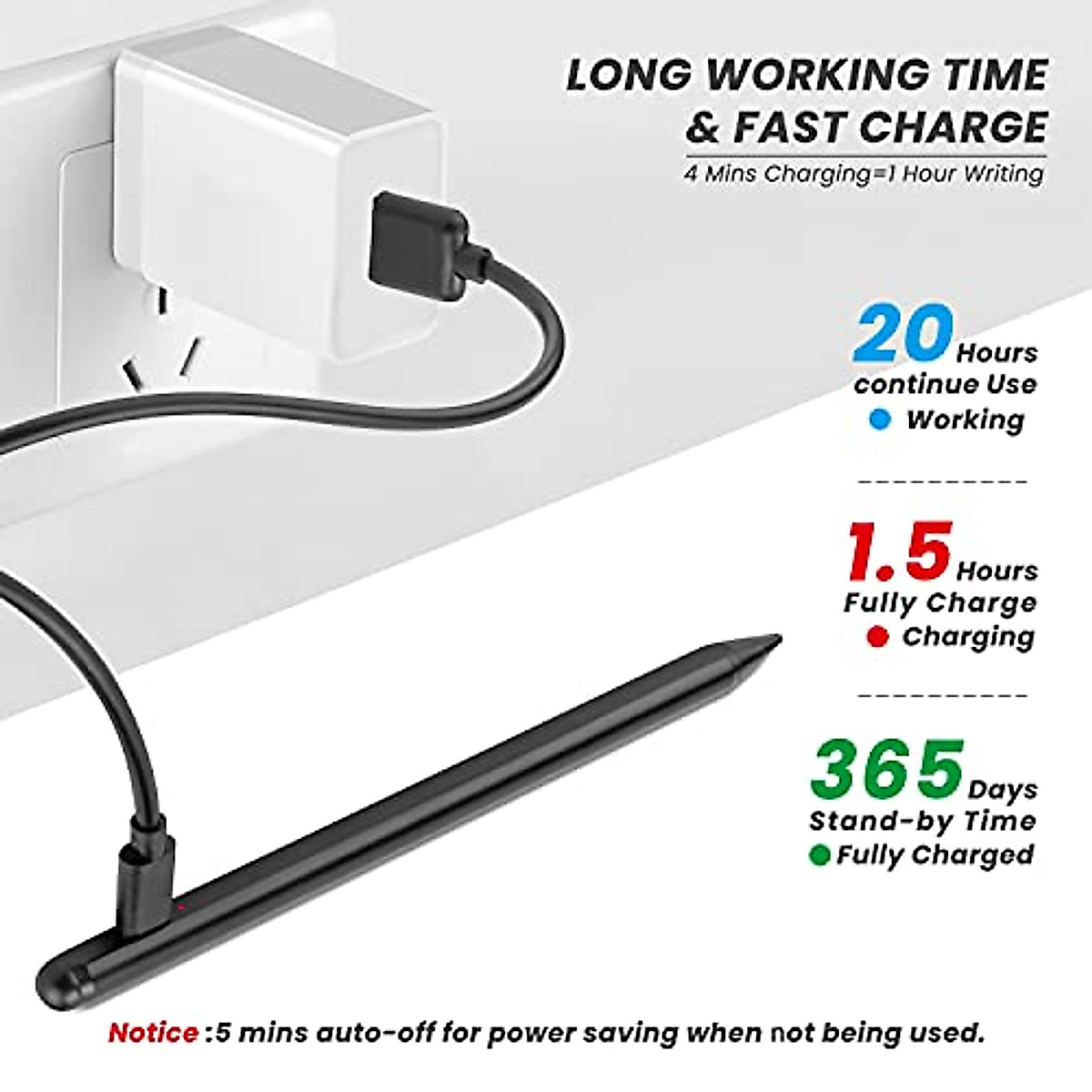 Lenovo Flex 14 2-in-1 Convertible Laptop Stylus Pen, Active Stylus Digital Capacitive Pen for Lenovo Flex 14 Convertible Laptop,High Precision with Ultra Fine Tip,Touch-Control and Rechargeable,Black