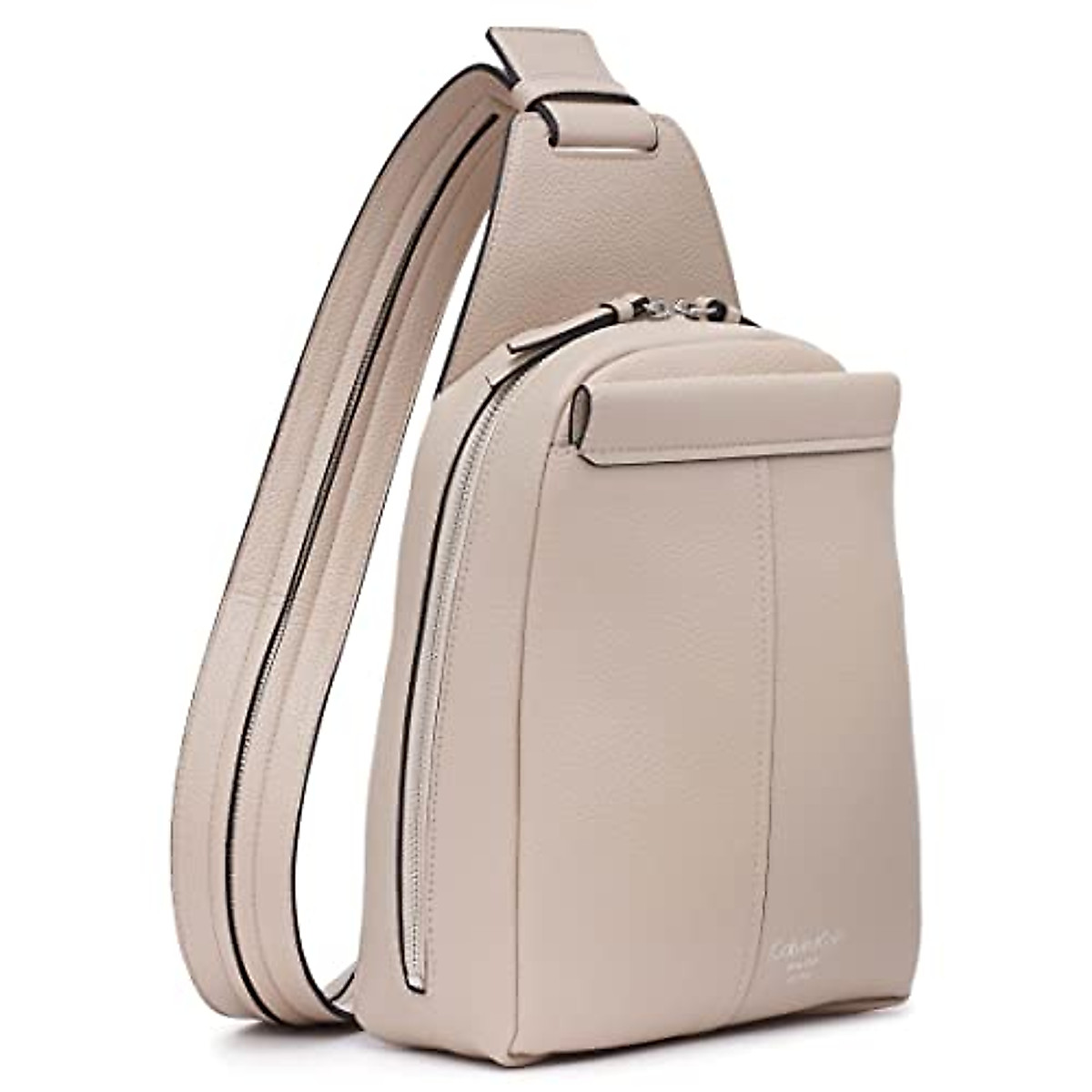 Calvin Klein Women's Myra Convertible Sling Backpack, Mushroom, One Size