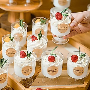 Zezzxu 5 oz Mini Dessert Cups with Spoons, 40 Pack Small Dessert Cups Plastic Footed Wine Glasses for Serving Trifles, Appetizers, Puddings, Mousse, Parfait