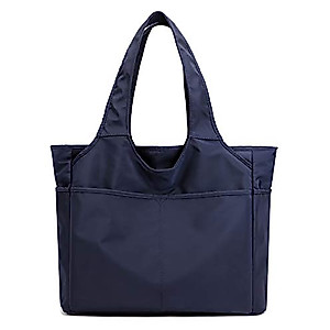 Collsants Nylon Tote Bag Waterproof Shoulder Bag for Women Lightweight Travel Handbag Multi Pocket with Zipper